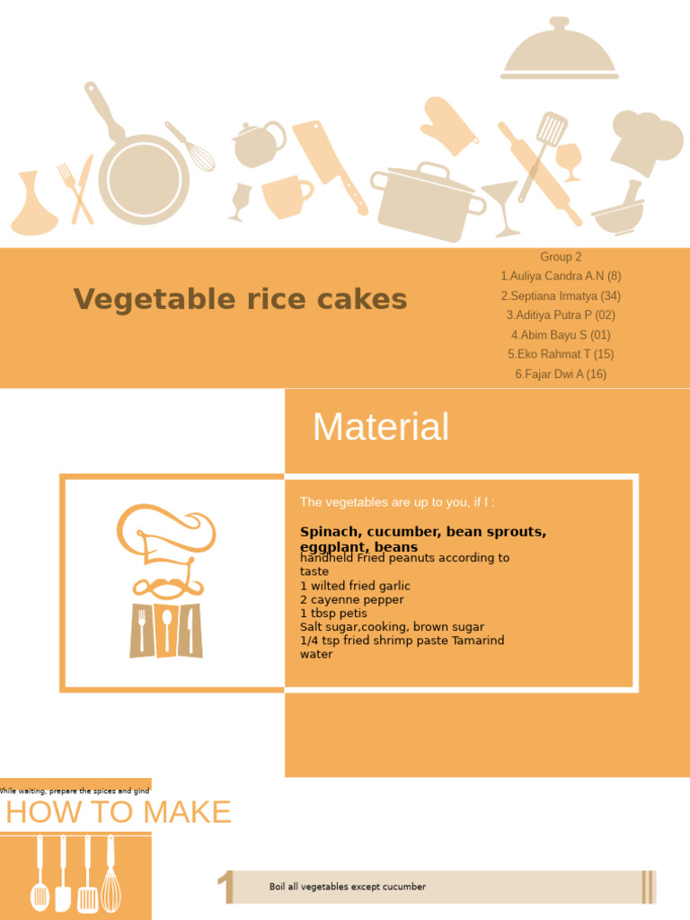 Vegetable Rice Cakes Recipe | PDF | Microsoft Power Point | Foods