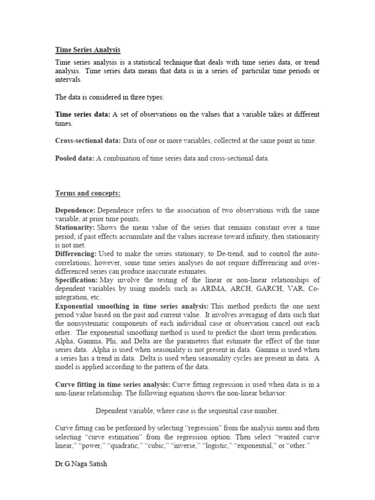 Time Series Methods-ARIMA | PDF | Autoregressive Integrated Moving Average | Time Series