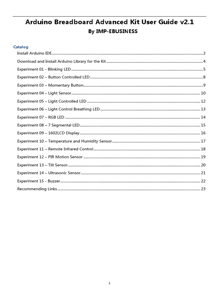 Arduinobreadboardadvancekituserguidev21r2 Pdf Arduino 5424