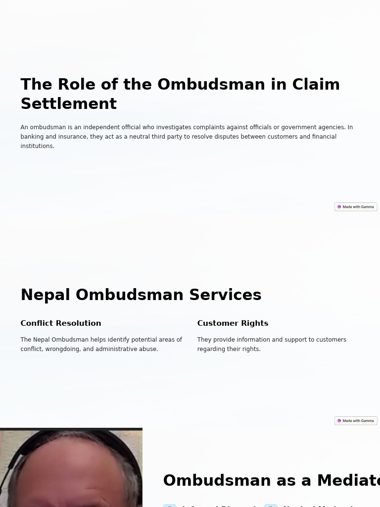 The Role of The Ombudsman in Claim Settlement | PDF | Mediation ...