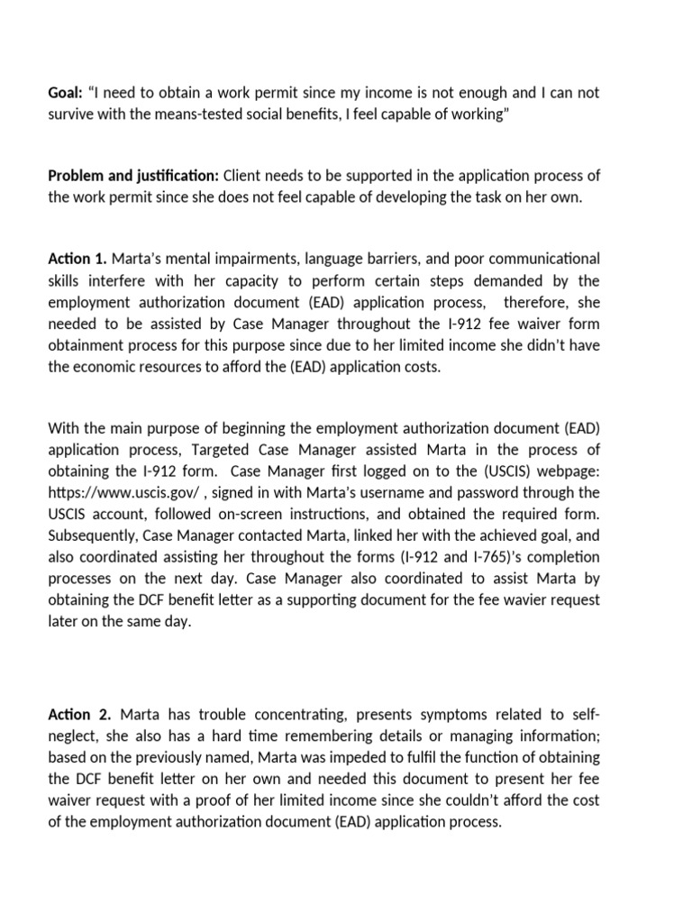 MV Obtain Form I-912 For EAD + Obtain DCF Letter For I-912 | PDF