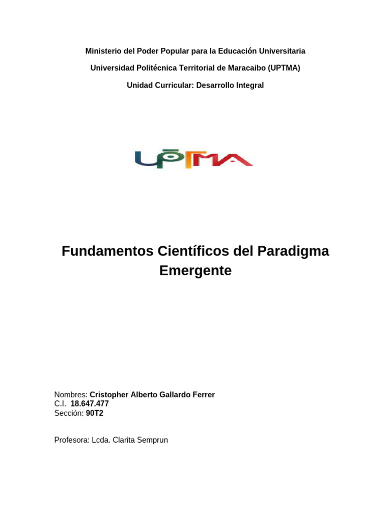 Fundamentos Del Paradigma Emergente Pdf