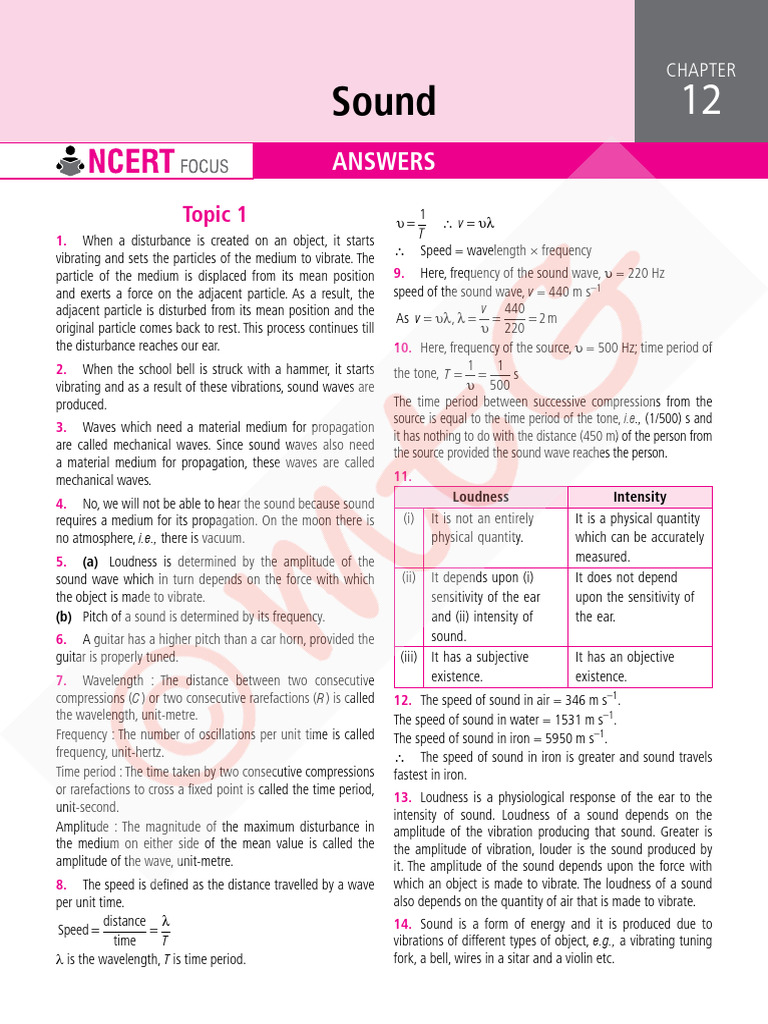 100per Science Cl9 NF Ch12 | PDF | Sound | Frequency
