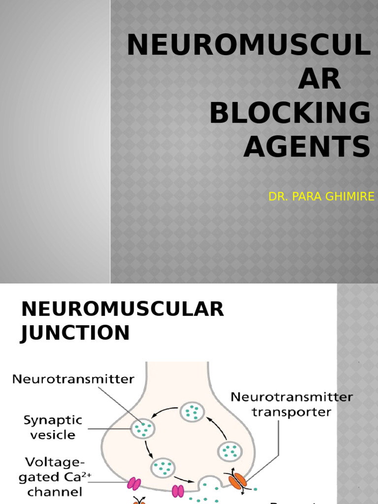 Neuromuscular Blocking Agents Overview | PDF | Neuromuscular Junction ...
