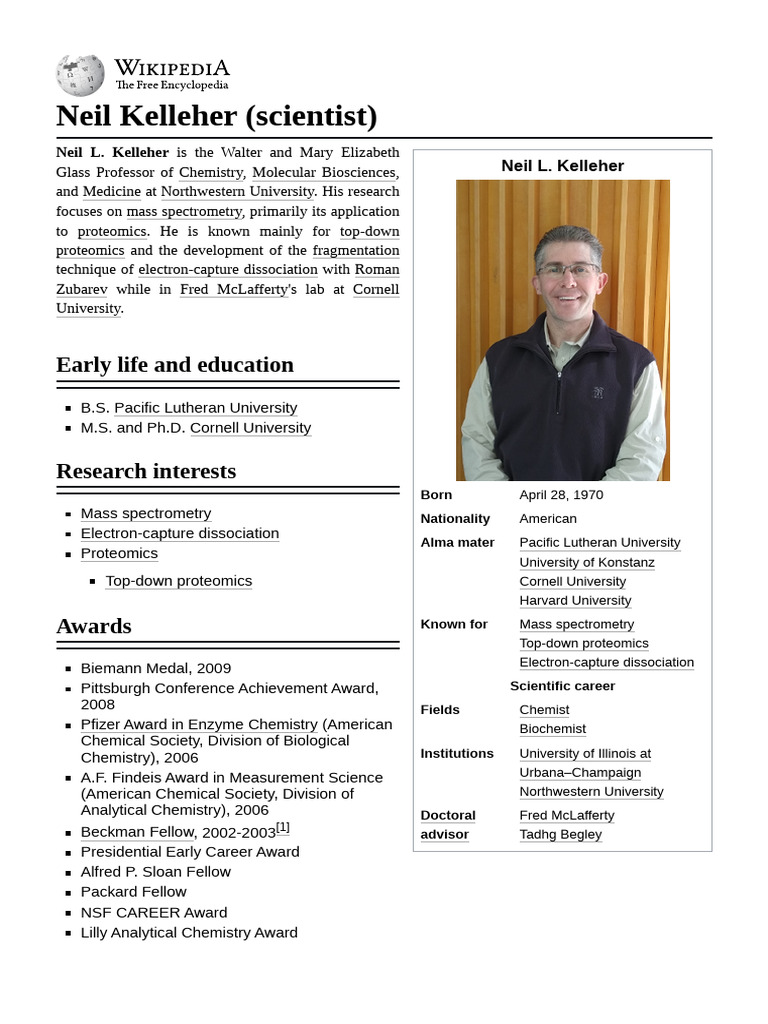 Neil Kelleher (Scientist) | PDF | Mass Spectrometry | Chemistry
