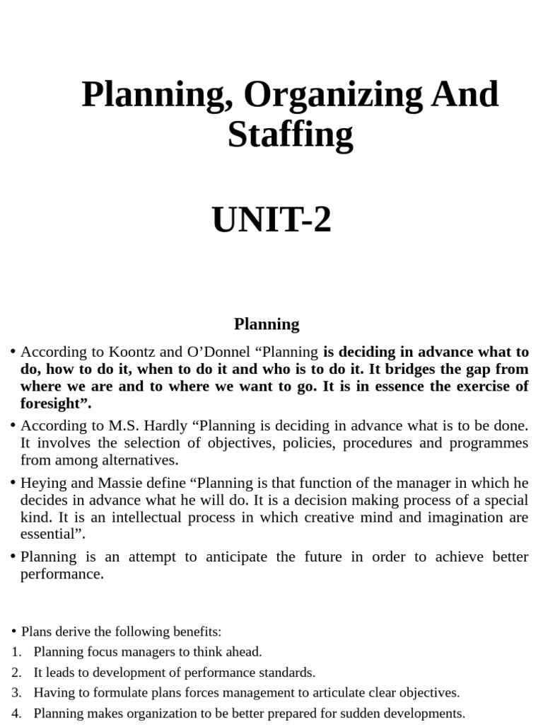 Planning: Key to Management Success | PDF | Strategic Planning ...