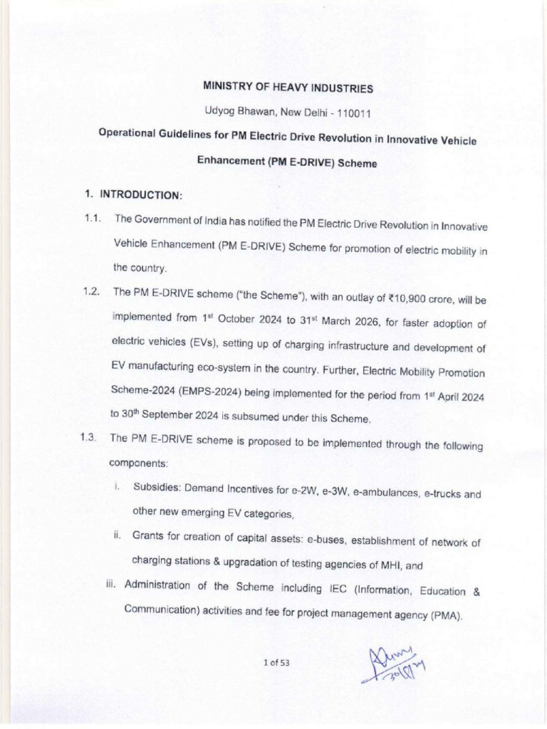 PM E-Drive Scheme | PDF