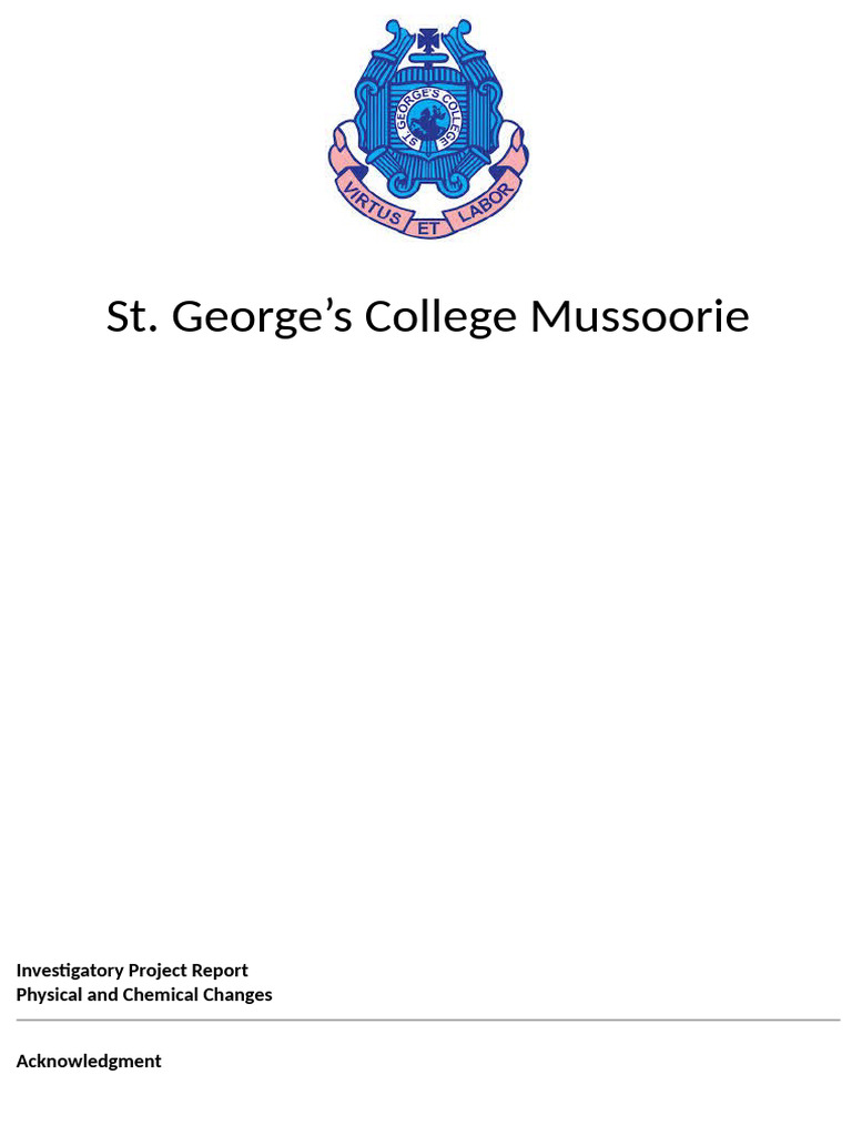 Physical and Chemical Changes Project | PDF | Water | Chemical Substances