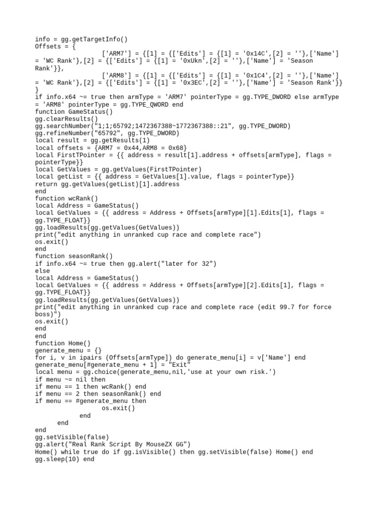 RankScript Lua | PDF