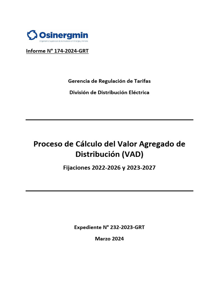 Informe Tecnico 174 2024 GRT | PDF | Ingenieria Eléctrica | Transmisión ...