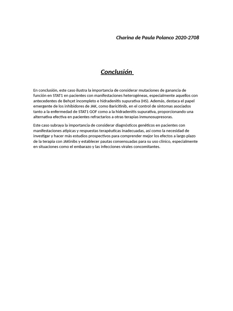Copia de Conclusión Del Artículo | PDF | Terapia | Autoinmunidad