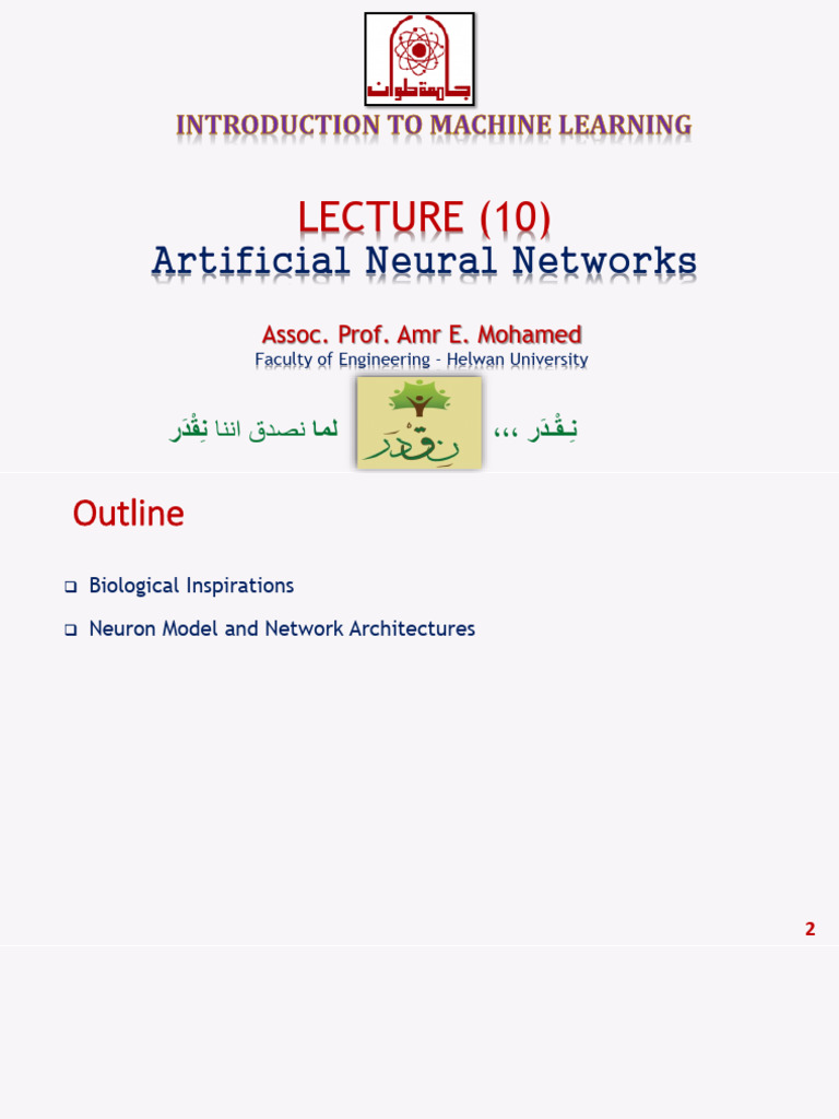 ML-Lec10-Artificial Neural Networks (1) | PDF | Neuron | Axon