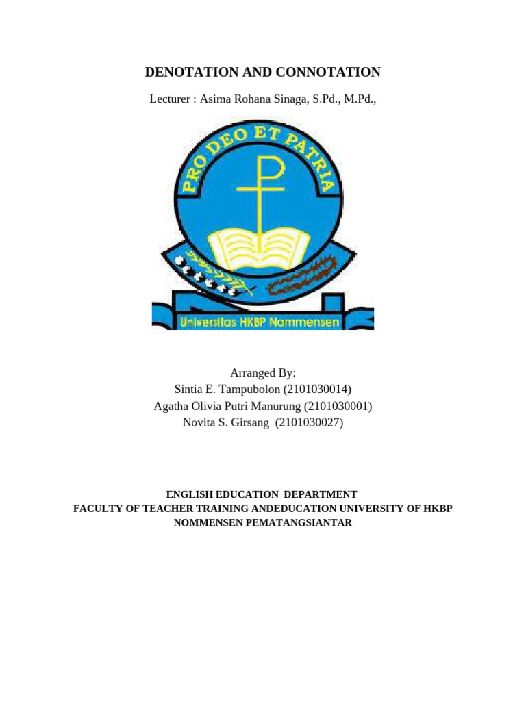 Denotation and Connotation | PDF | Definition | Semantics