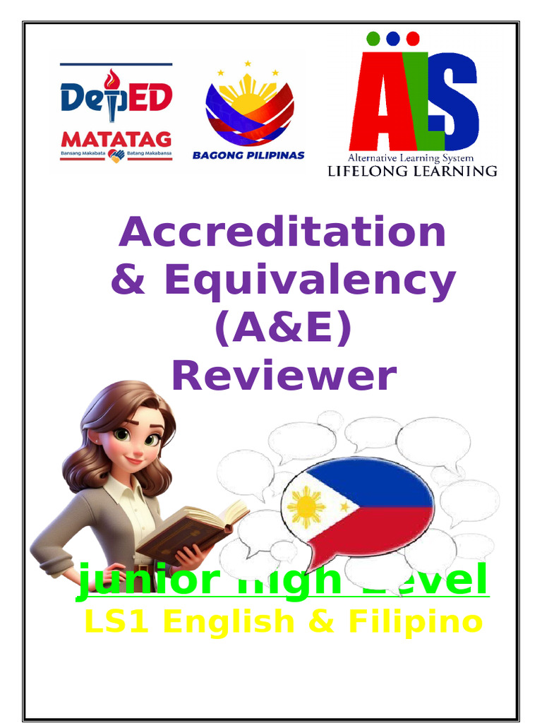 A&E Reviewer for Junior High Students | PDF | Sentence (Linguistics) | Word
