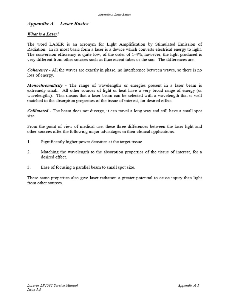Appendix A | PDF | Laser | Materials Science
