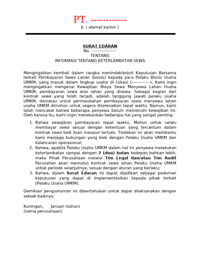Contoh Surat - Teguran | PDF