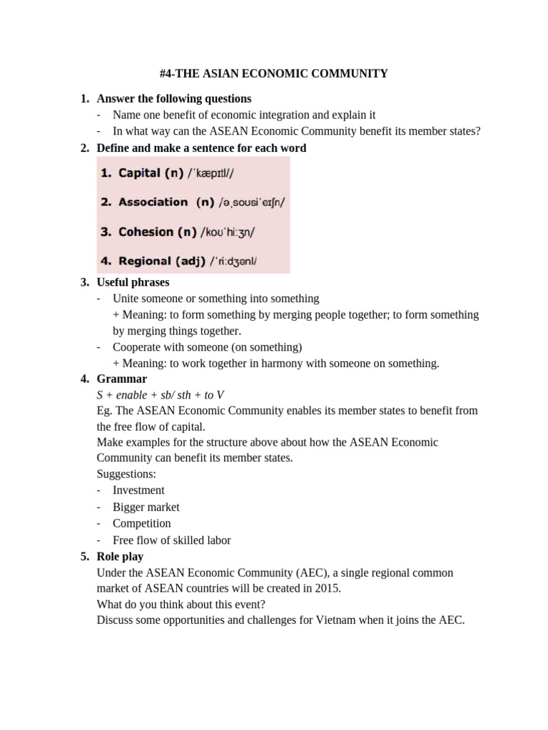 #4 - The Asian Economic Community | PDF | Economies