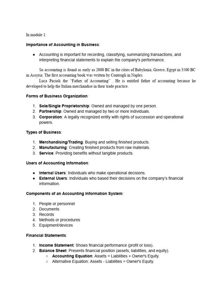 Importance of Accounting in Business | PDF