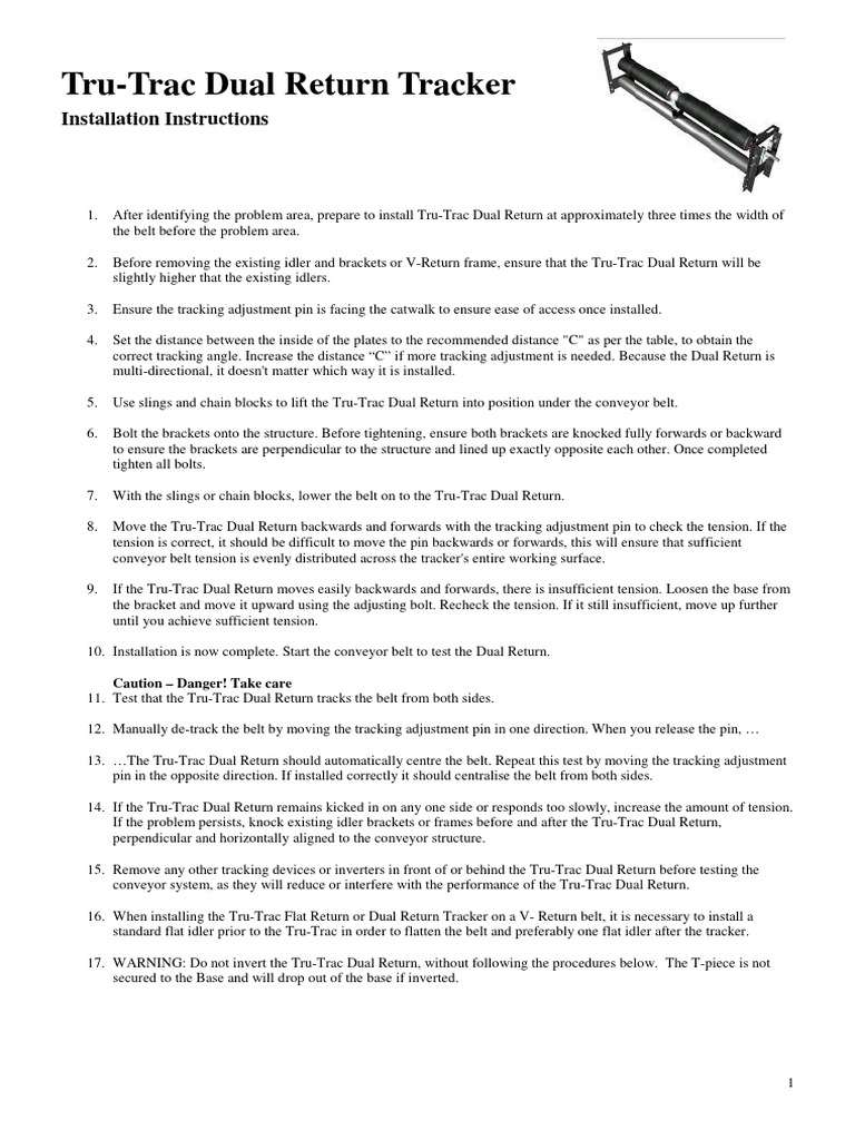 Installation Dual Return Tracker | PDF