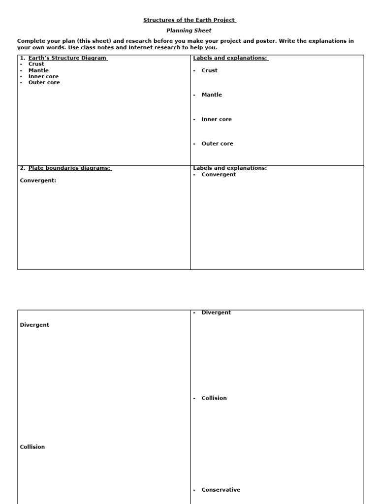 Earth Structure Project Planning Guide | PDF