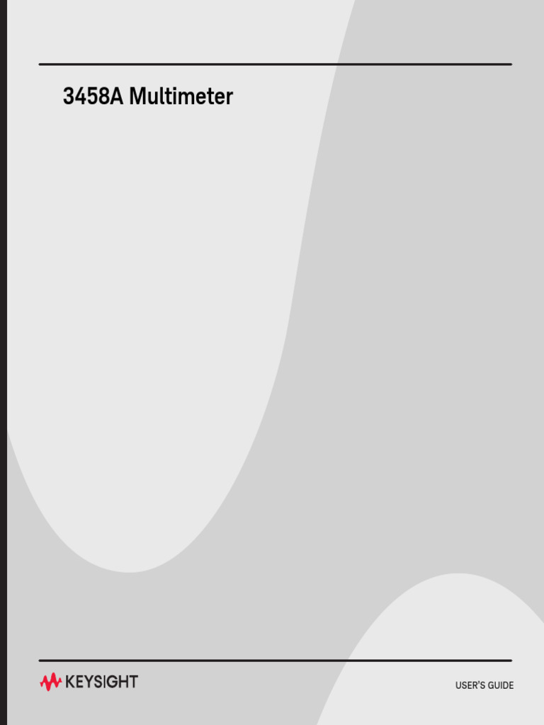 3458A Multimeter: User'S Guide | PDF | Alternating Current | Fuse ...