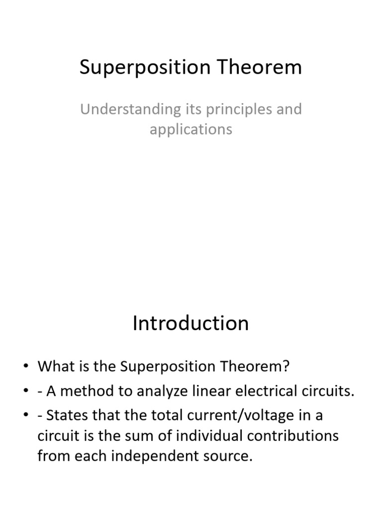 Superposition Theorem PPT | PDF