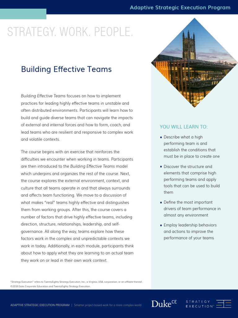 Building Effective Teams for Success | PDF | Leadership | Cognition