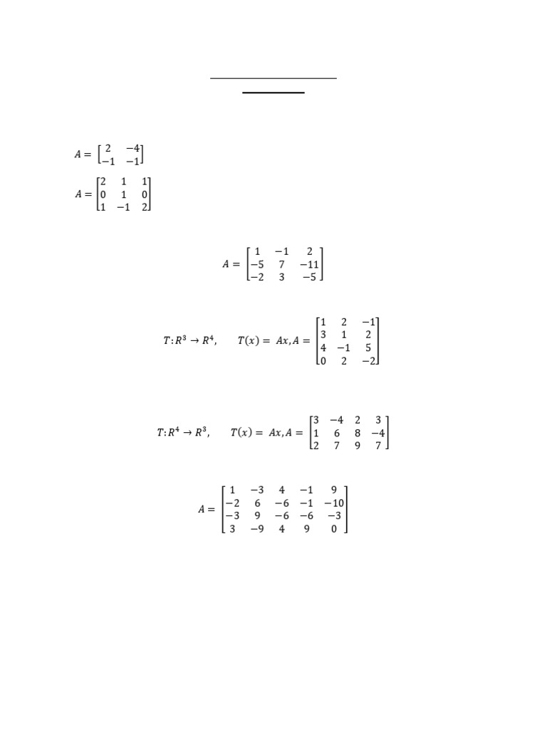 Linear Algebra Assignment 2 | PDF