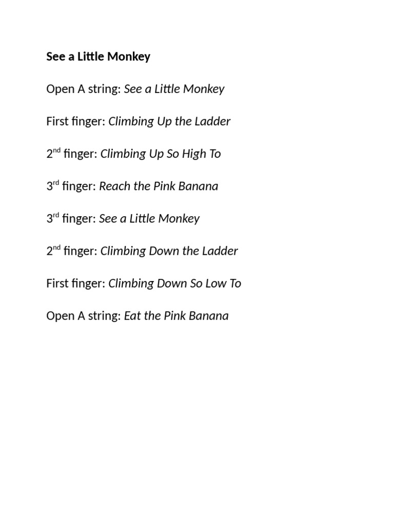 See A Little Monkey Song | PDF
