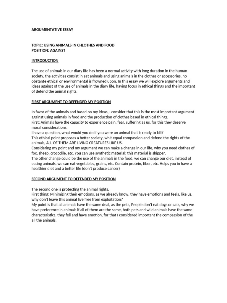 ARGUMENTATIVE ESSAY OUTLINE Original | PDF