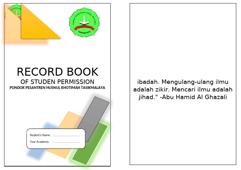 Recor Book Santri | PDF