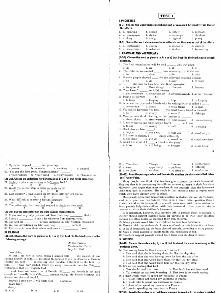 Acb Test Exercises | PDF