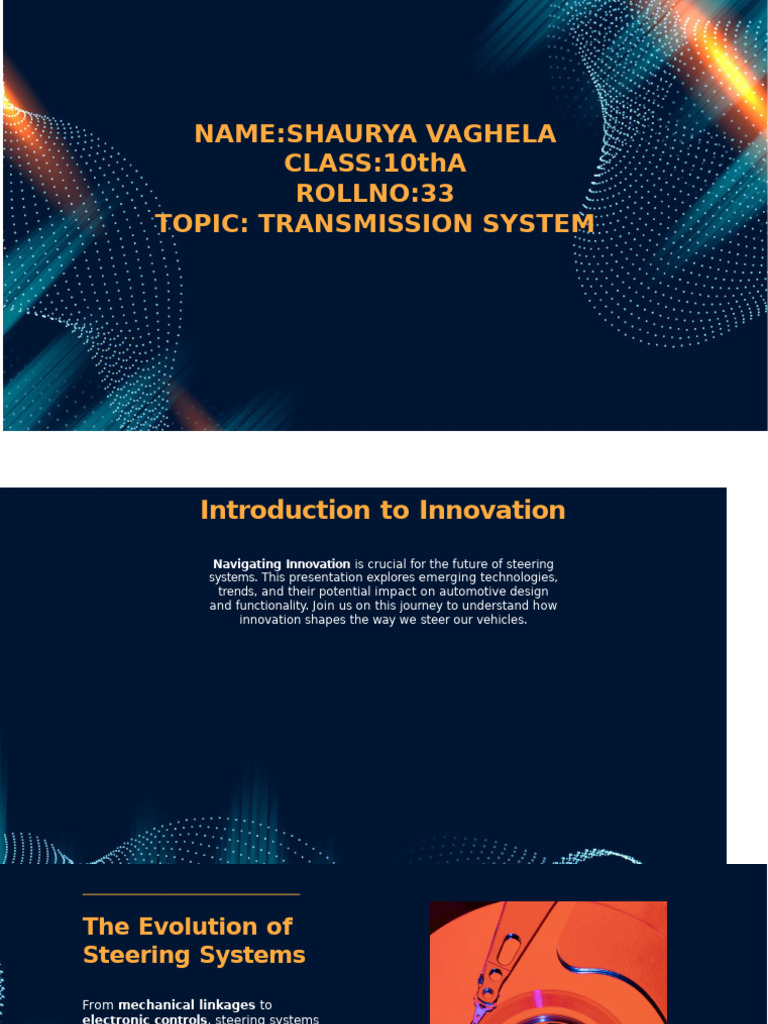 Slidesgo Navigating Innovation the Future of Steering Systems 20250118073251ZOmJ | PDF ...
