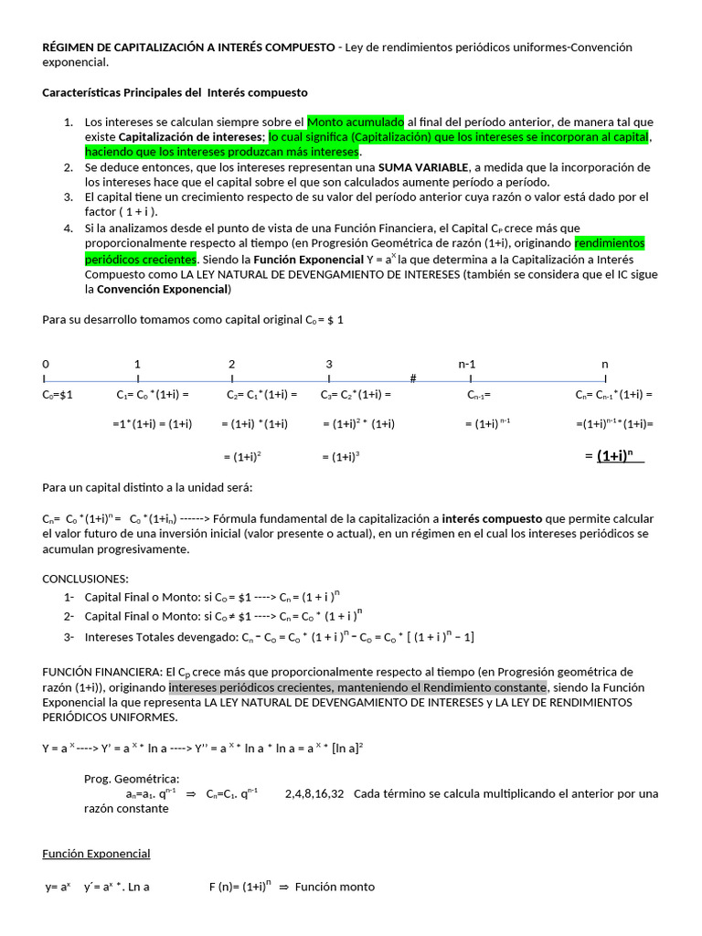 1-Interés Compuesto | PDF | Funcion exponencial | Interés compuesto