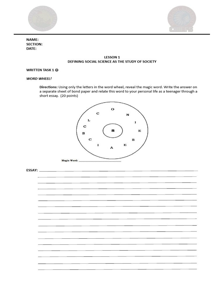 Lesson 1 Activity Sheet | PDF