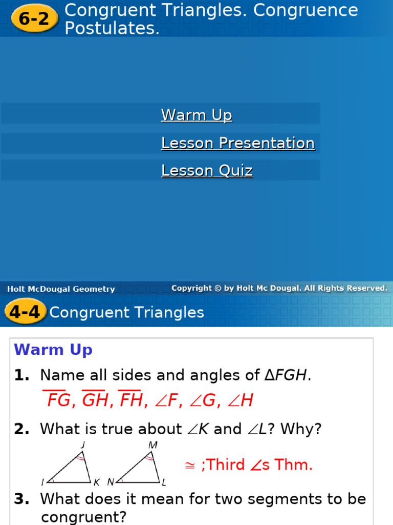 Triangle Congruence and CPCTC Explained | PDF | Euclidean Plane ...