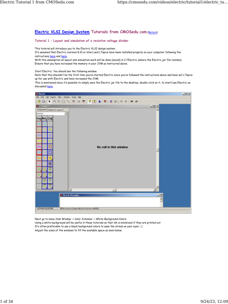 Electric Tutorial 1 from CMOSedu.com | PDF | Spice | Design