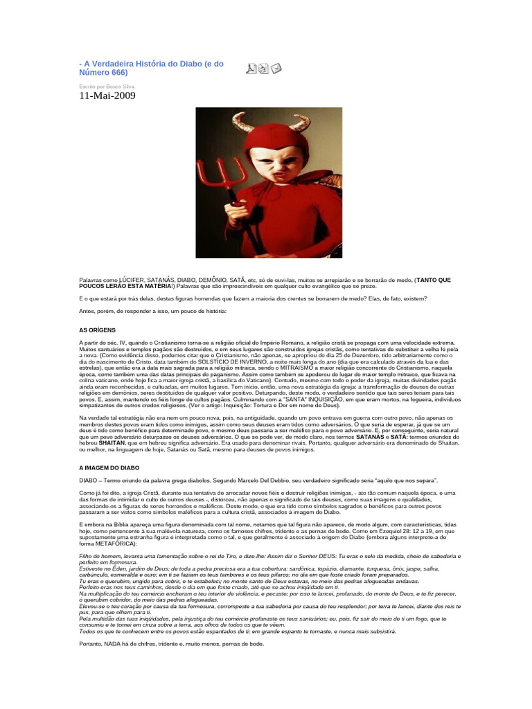 A História do Diabo e o Número 666 | PDF | Lúcifer | Diabo