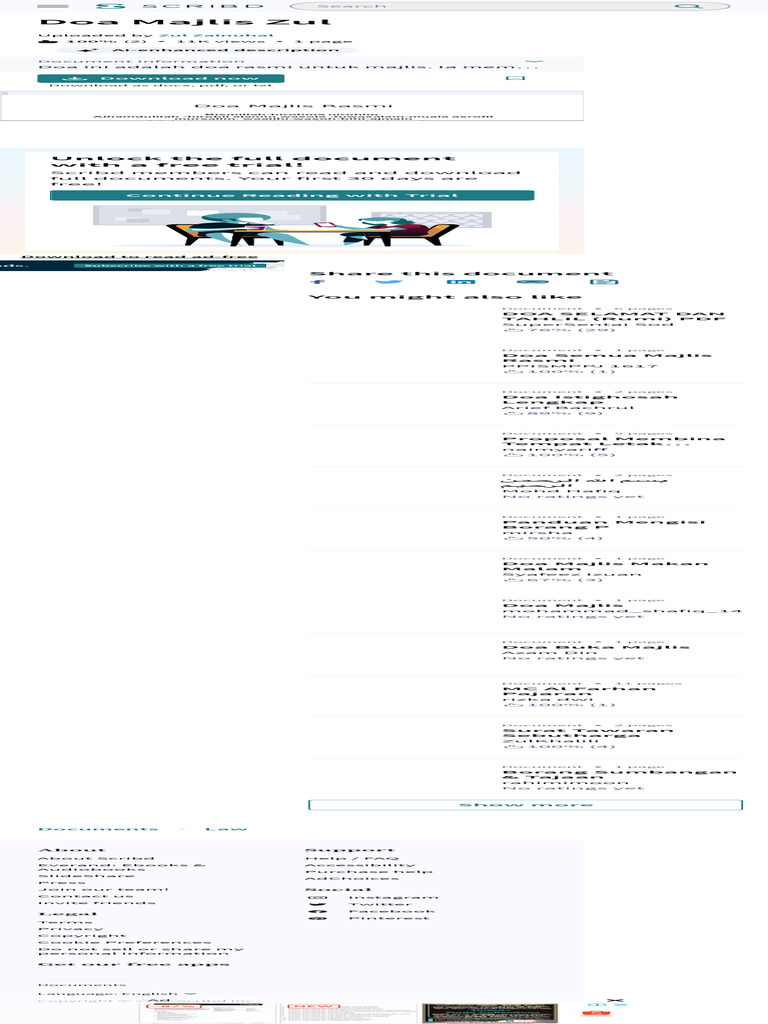 Doa Majlis Zul PDF | PDF