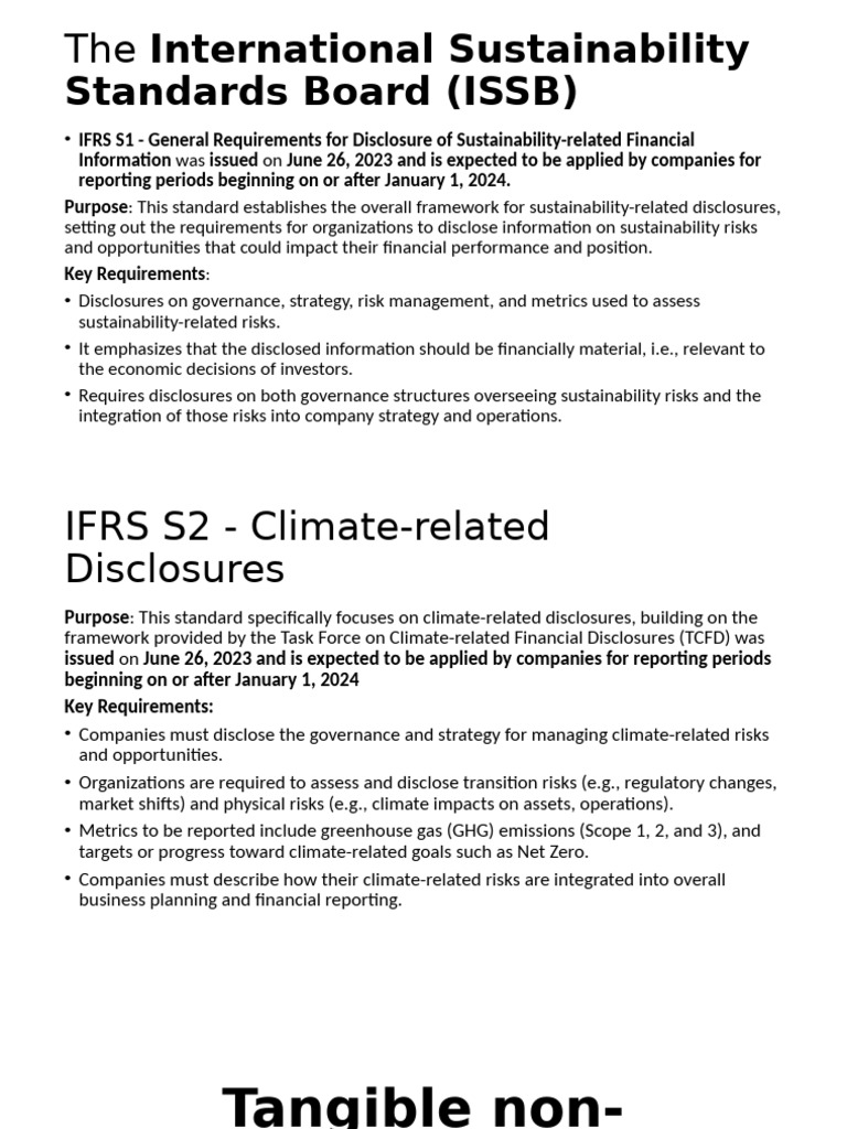 ISSB Sustainability Standards Overview | PDF | Depreciation ...
