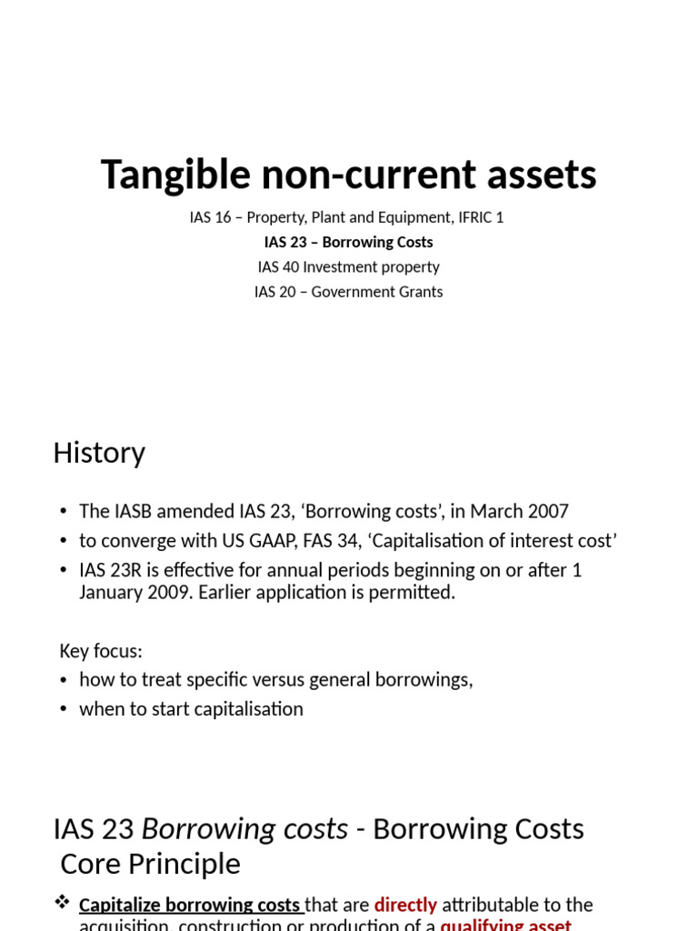 Tangible Non-Current Assets - Part 3 - Borrowing Costs | PDF | Fair Value | International ...