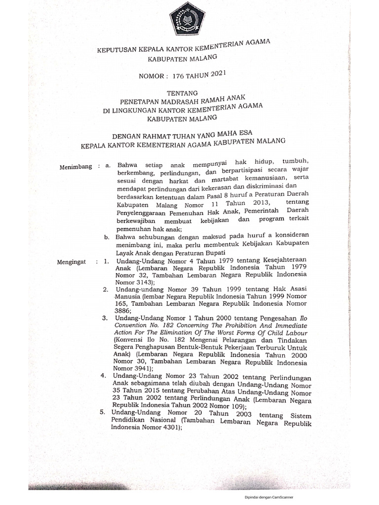 SK SRA KEMENAG 2021 | PDF