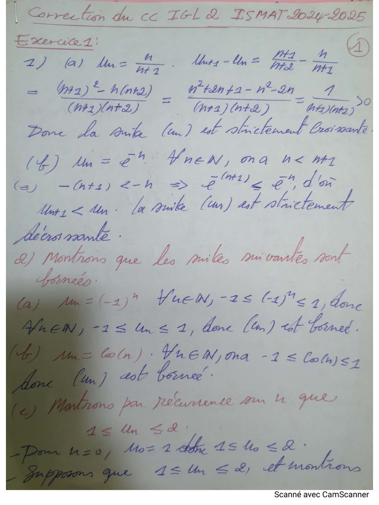 Correction CC IGL2 Ismat 2024 | PDF