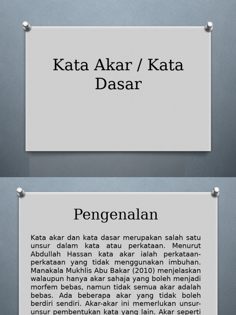 Kata Akar Kata Dasar | PDF