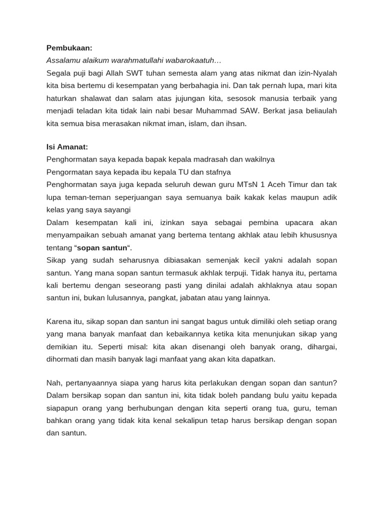 Pentingnya Sopan Santun dalam Kehidupan | PDF