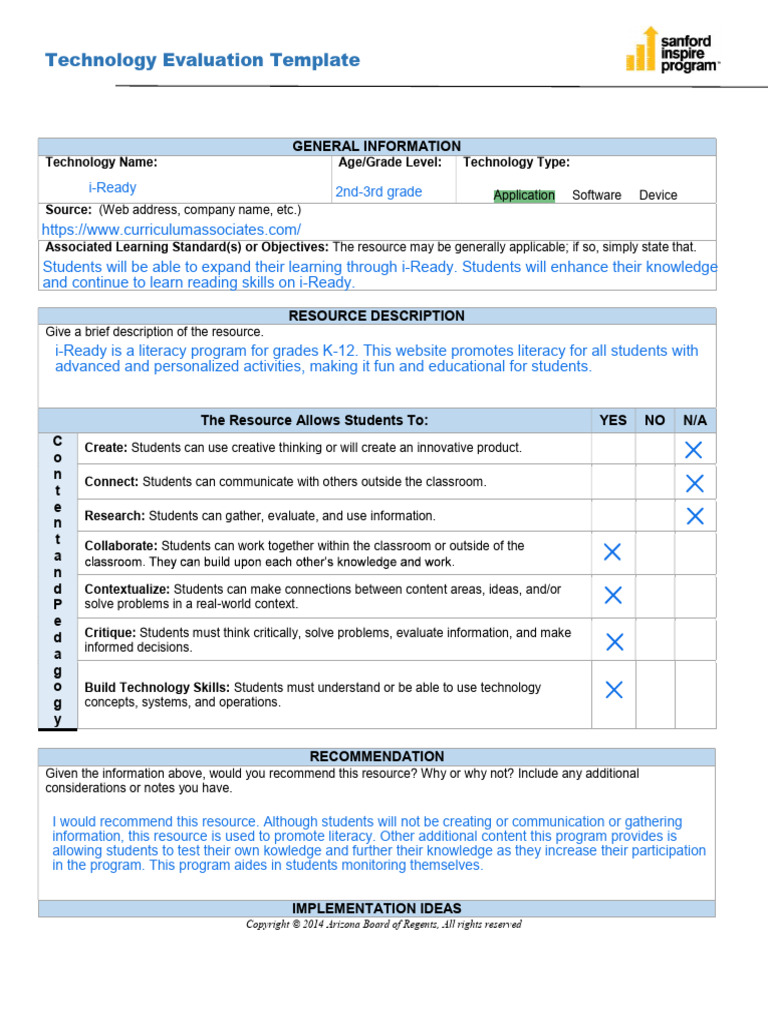 Tech Evaluation_TESOL | PDF | Critical Thinking | Behavior Modification