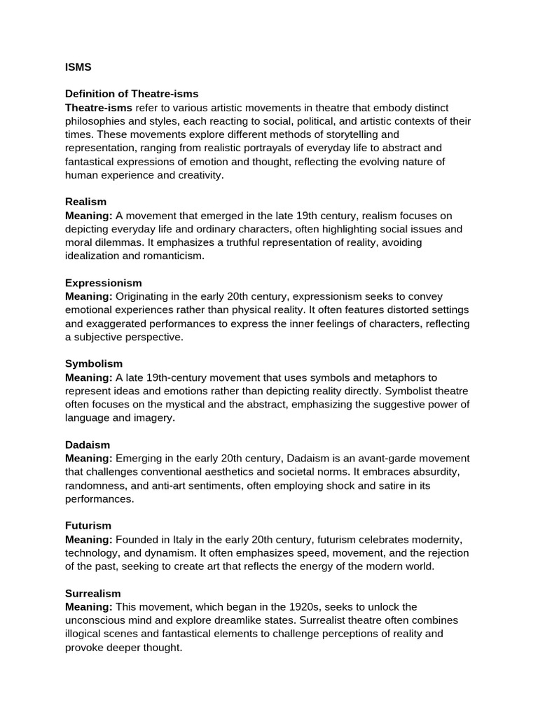 ISMS | PDF | Realism (Arts) | Surrealism