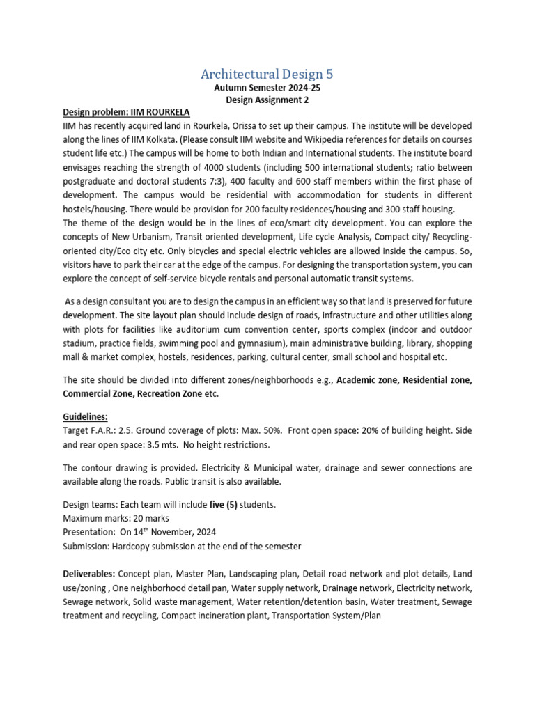 Assignment 2- Design Brief (1) | PDF | Urban Planning