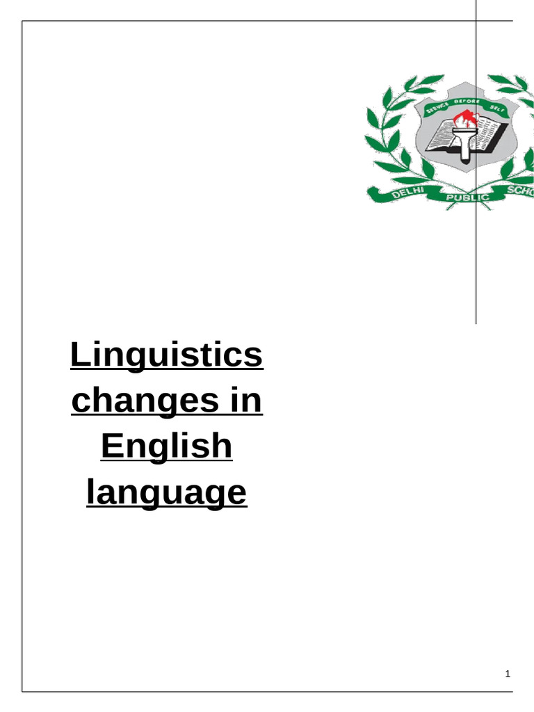 Linguistic Changes Sanjana Project | PDF | English Language | Linguistics
