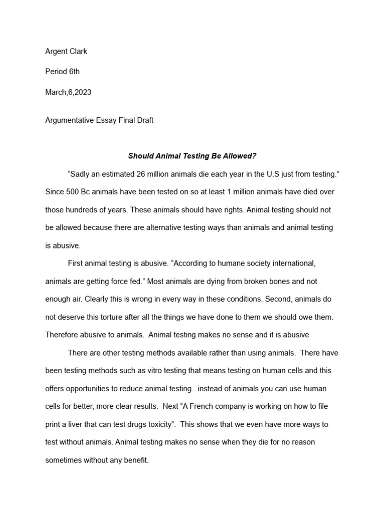 Arguments Against Animal Testing | PDF